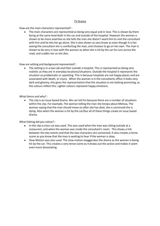 Tv drama reading drama | DOCX | Drama | Genres