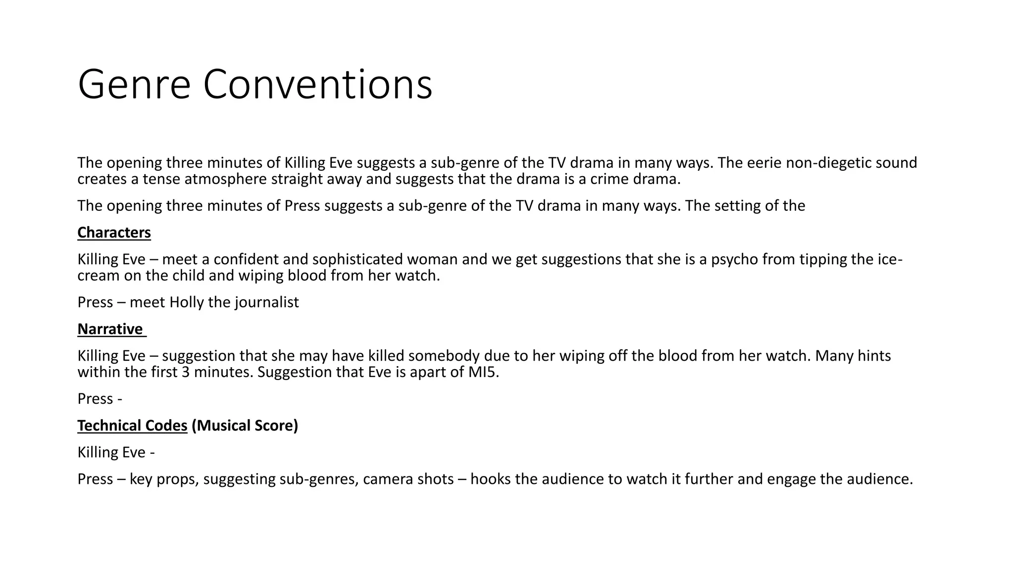 TV Drama Codes and Conventions | PPTX