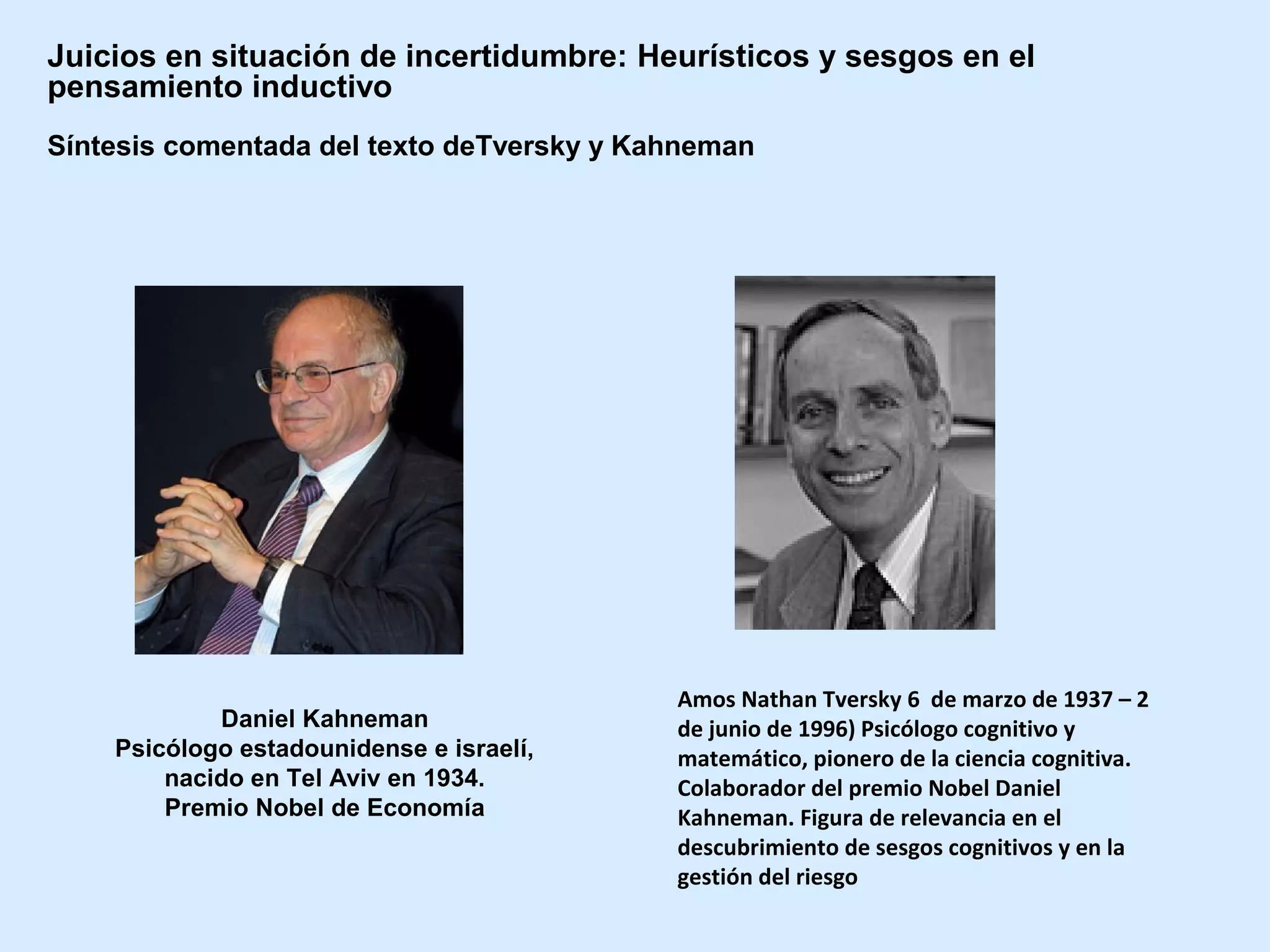 Tversky y kahneman | PPT
