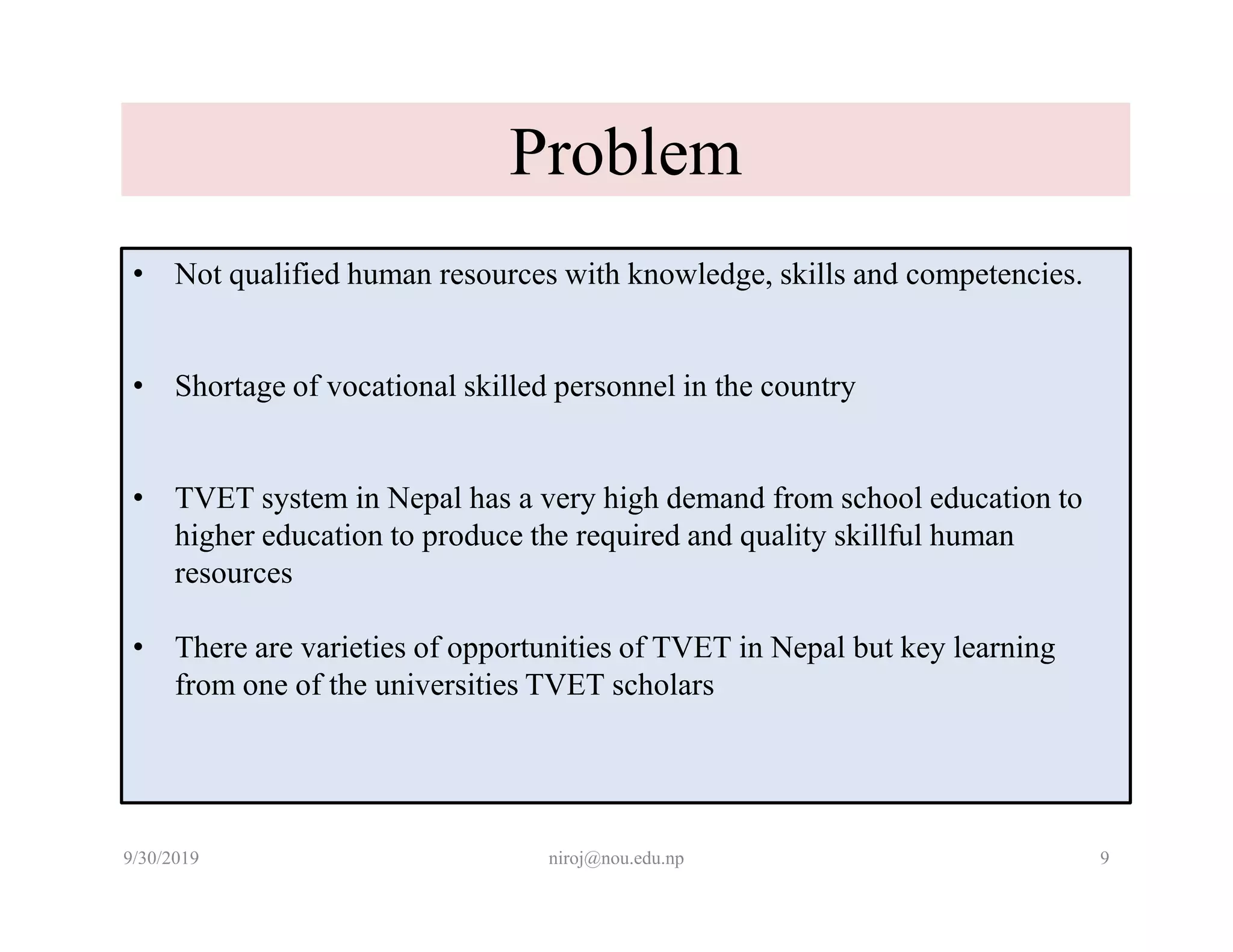 TVET in Higher Education in Nepal: Opportunities and Challenges | PDF