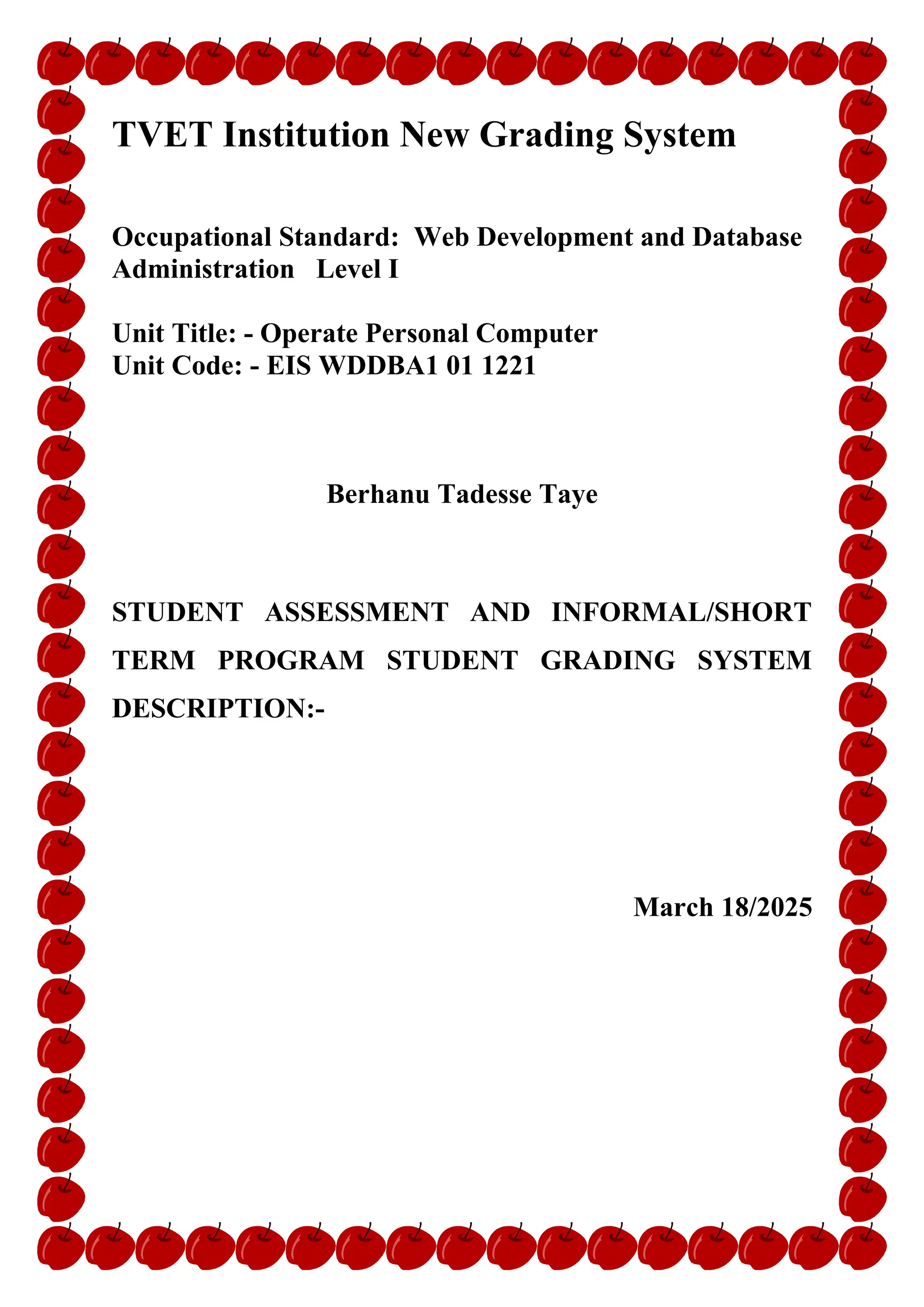 TVET Institution New Grading System. Berhanu Tadesse Tayedocx.pdf