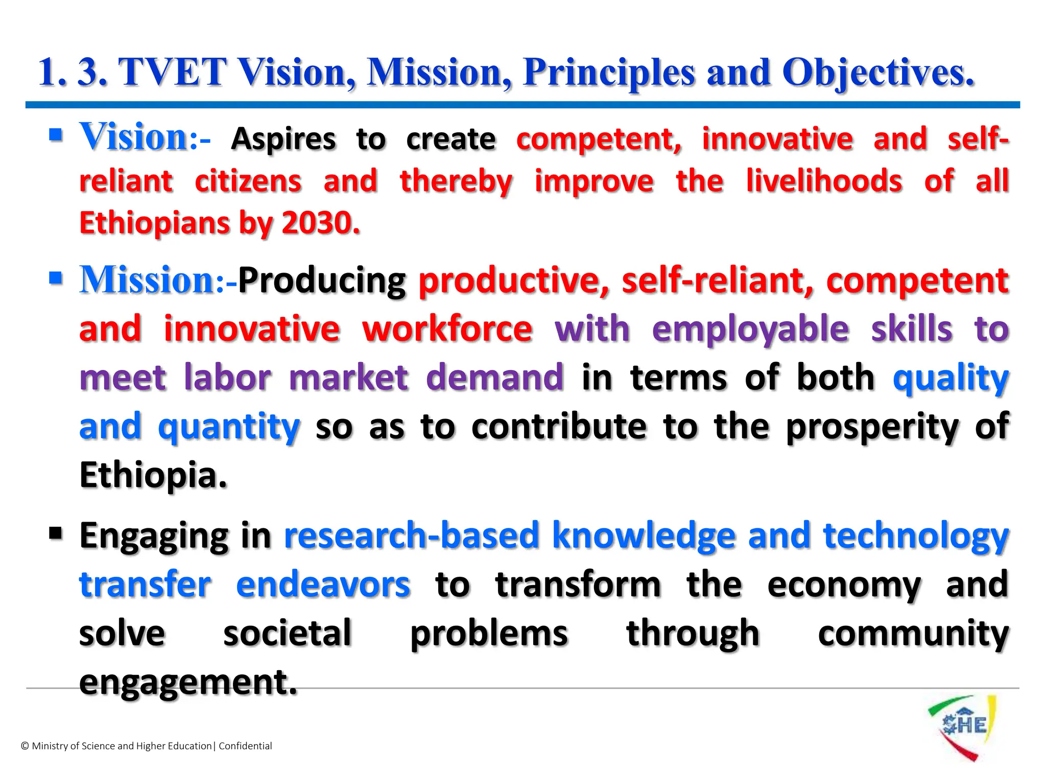 TVET Policy and Strategy on Core point ppt | PPT