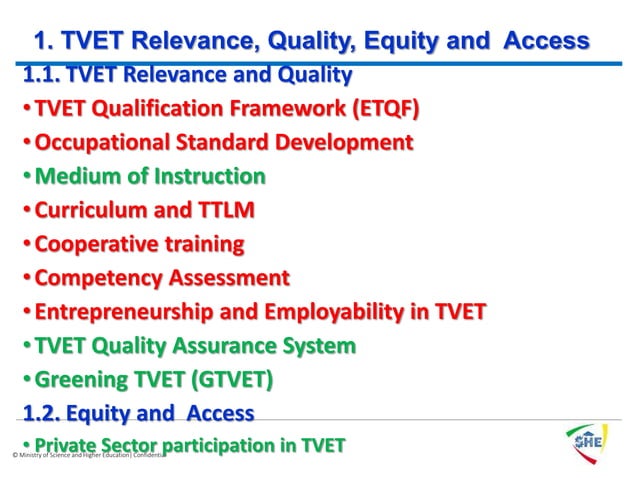 TVET Policy and Strategy on Core point ppt | PPT | Professional School ...