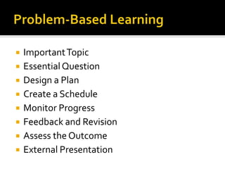 Creating and Using Problem-Based Learning in a TVET Classroom | PPTX