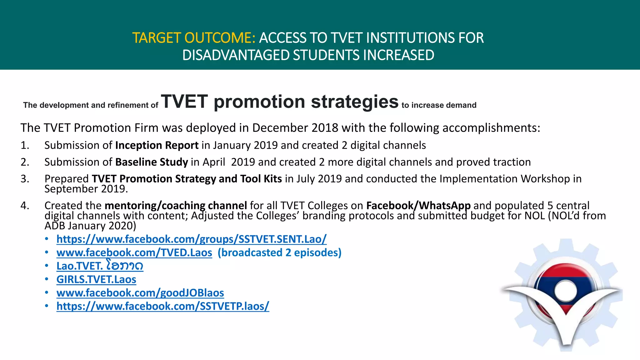 Tvet promo emerging impacts (SSTVET Laos) | PPTX
