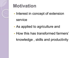 TVETs as Extension Service Providers | PPT