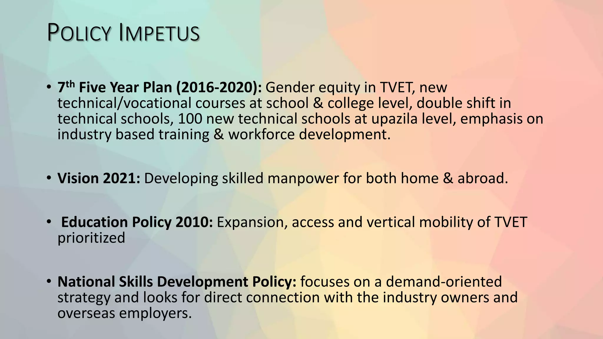 TVET & Socio-Economic Development in Bangladesh Steps Challenges & Ways ...