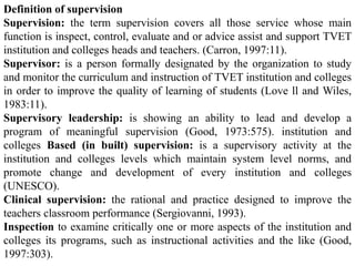 Tvet supervision 1 | PDF