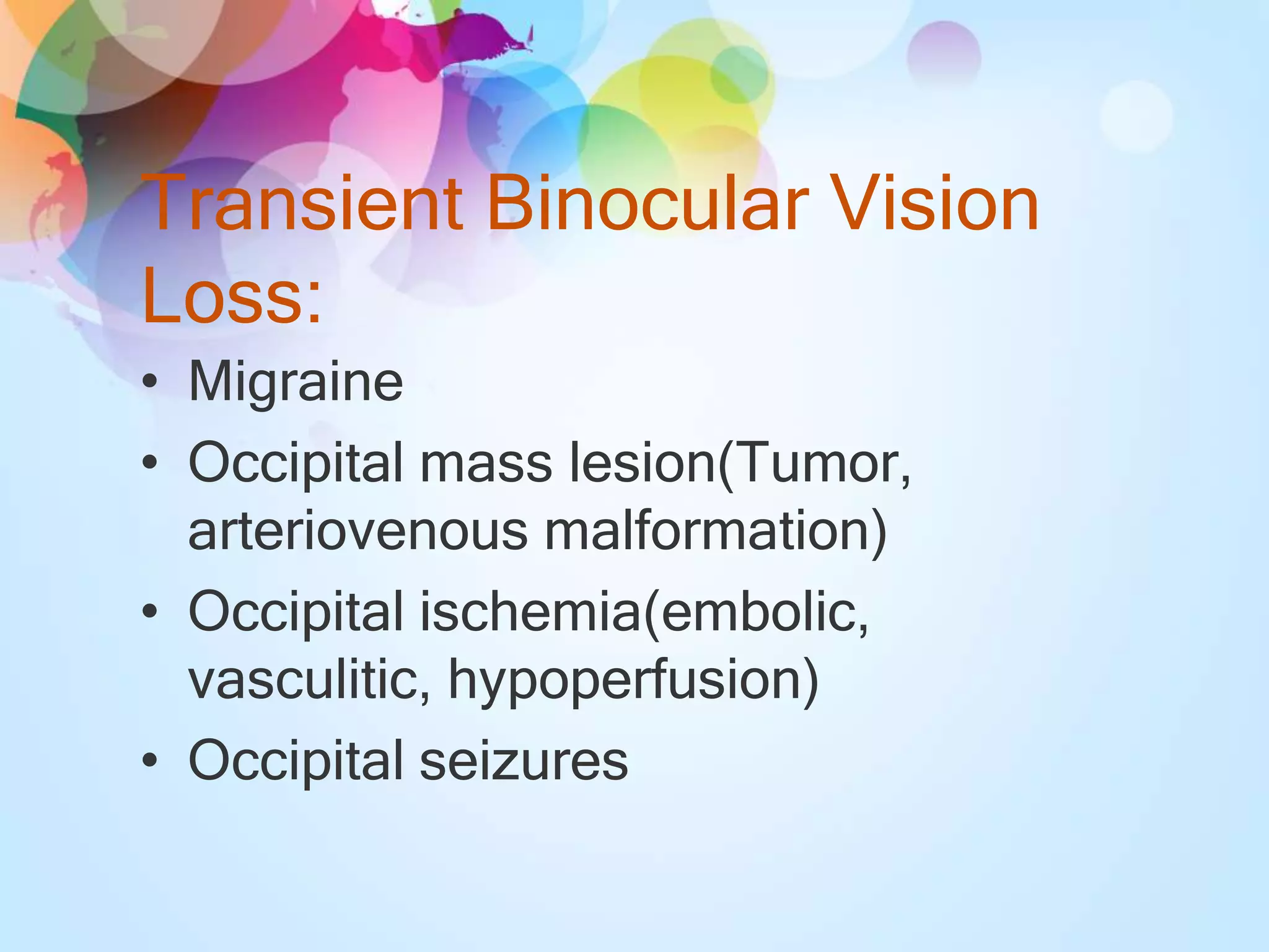Transient Visual Loss | PPT