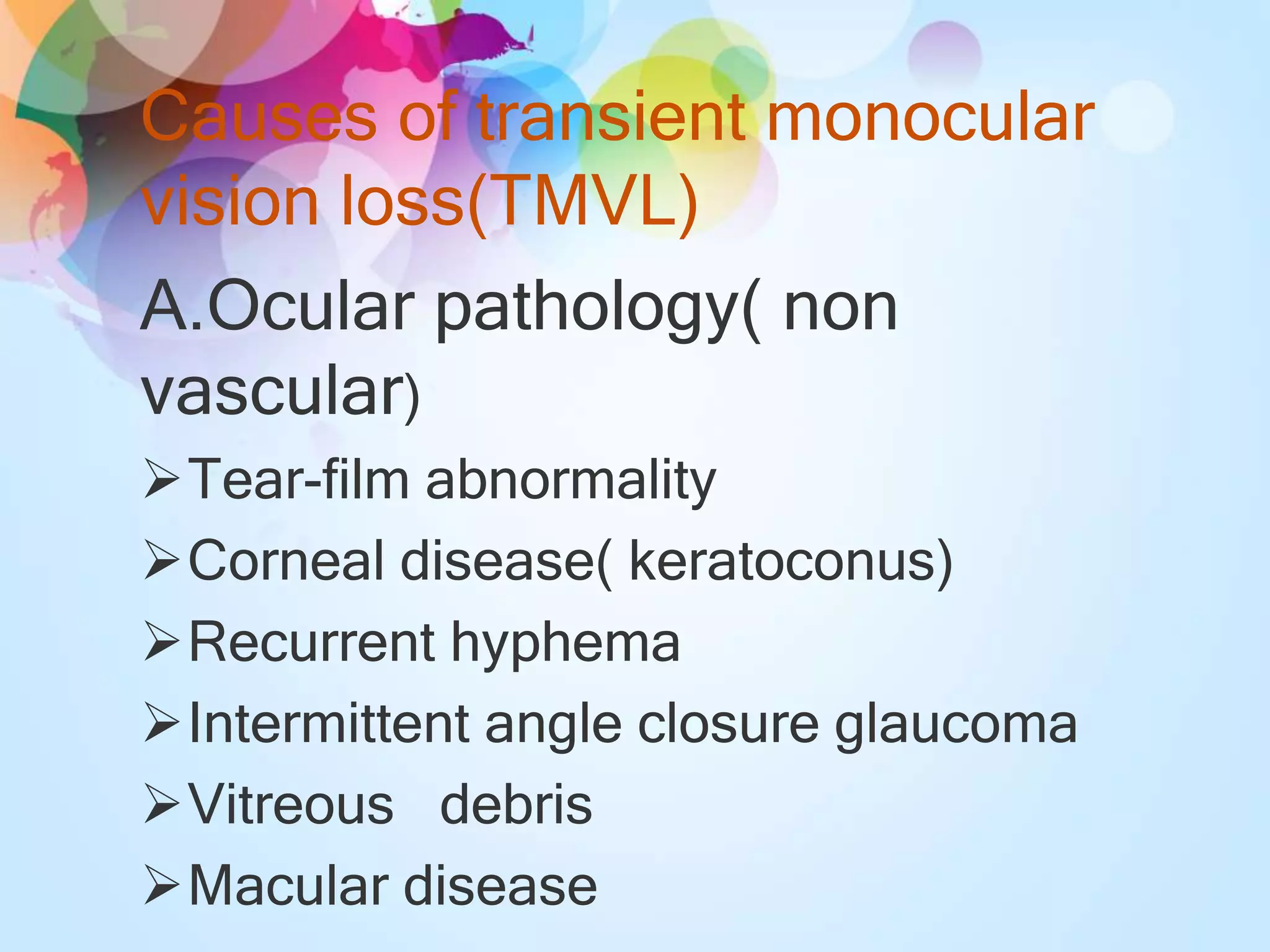 Transient Visual Loss | PPT