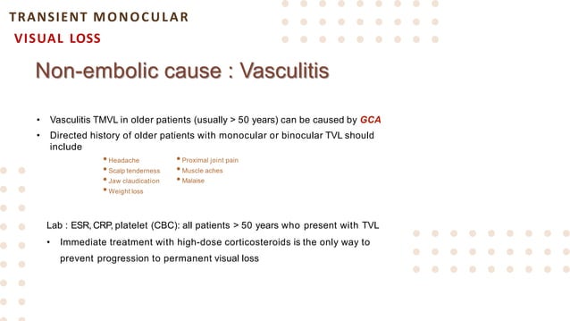 approach to transient visual loss in clinical practice | PDF