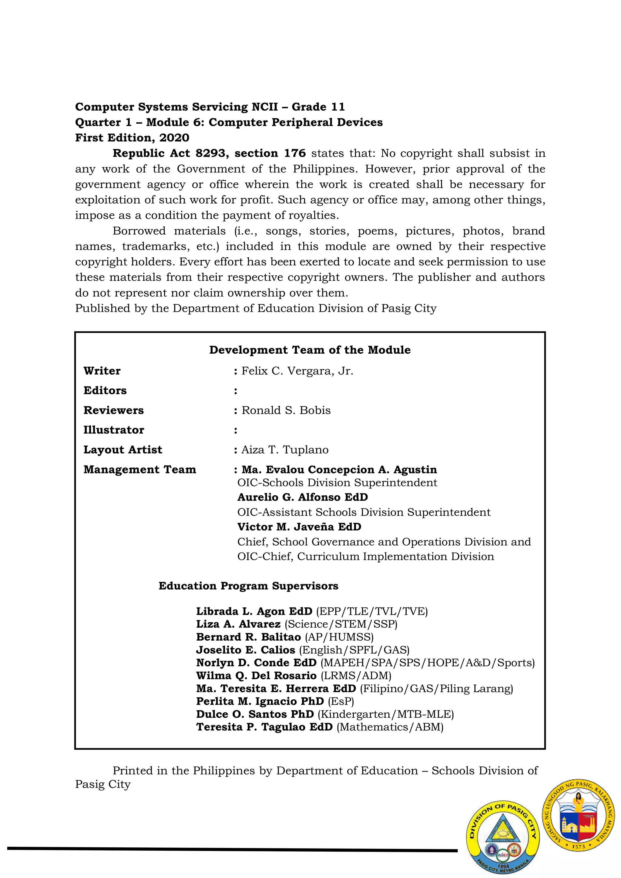 TVL CSS G11-Q1-M6-1.pdf | Computer Peripherals | Computing