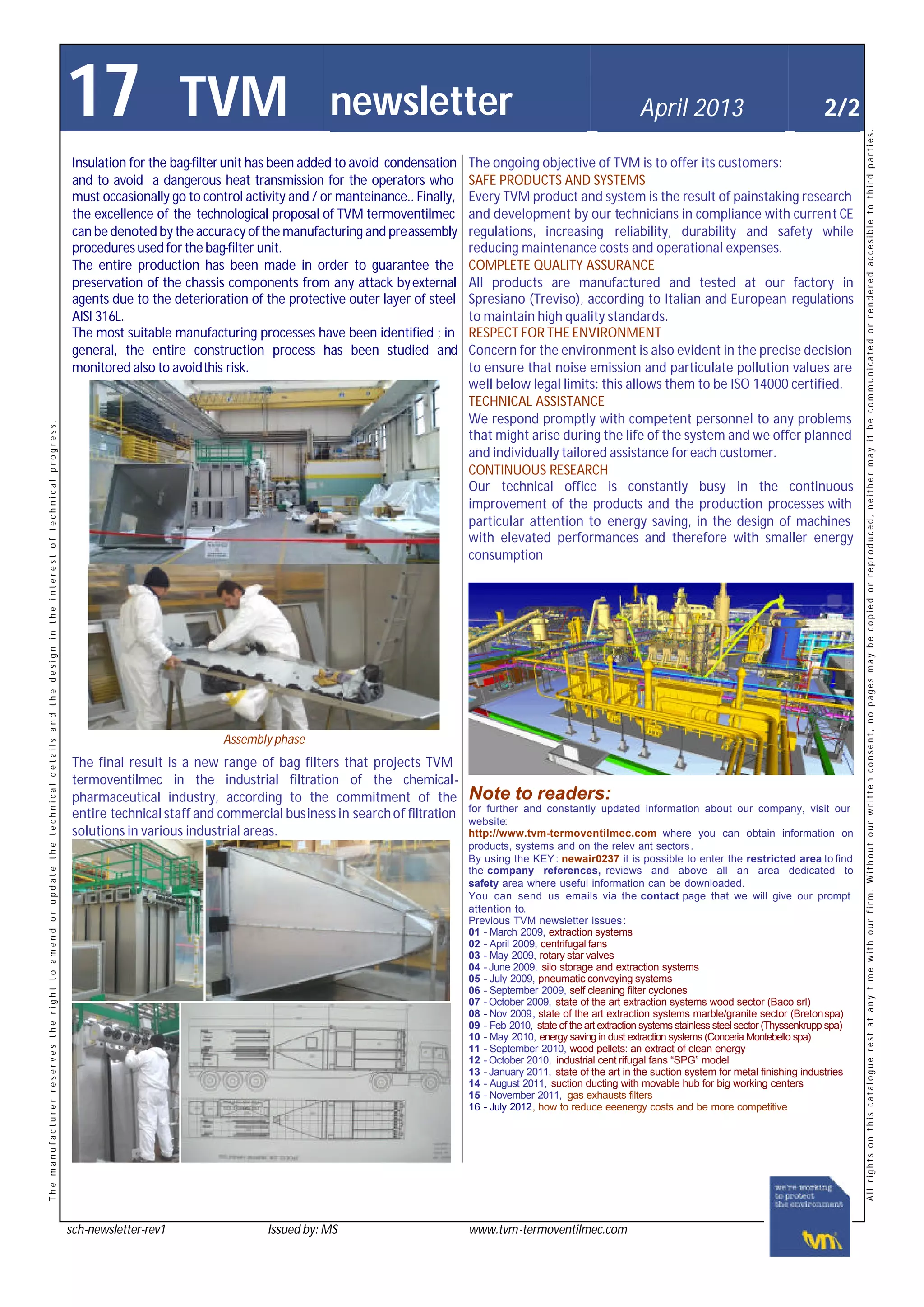 Tvm termoventilmec 2013-newsletter-17-chemical and pharmaceutics-eng | PDF