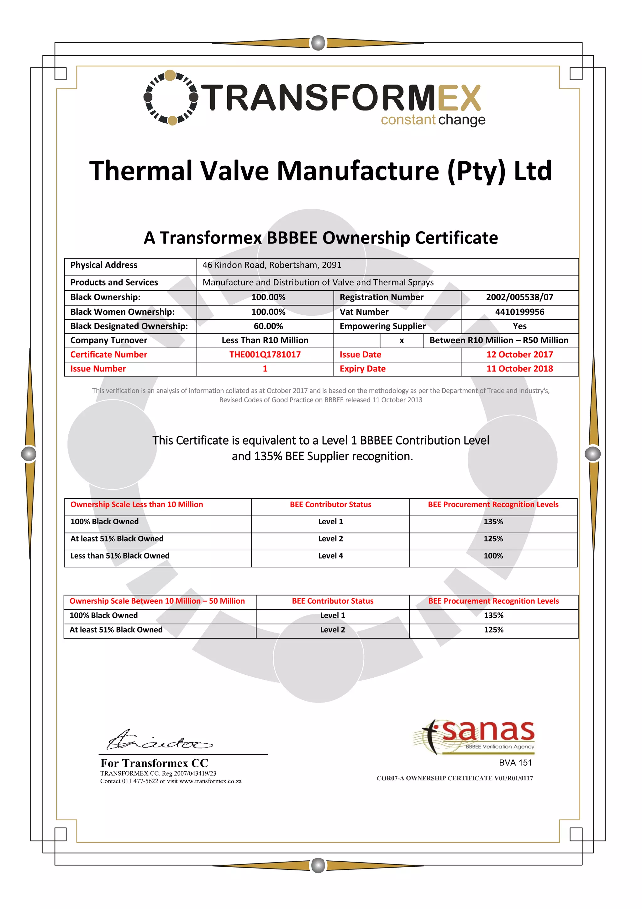 TVM - Thermal Valve Manufacture Pty Ltd Company Profile 2018 | PDF