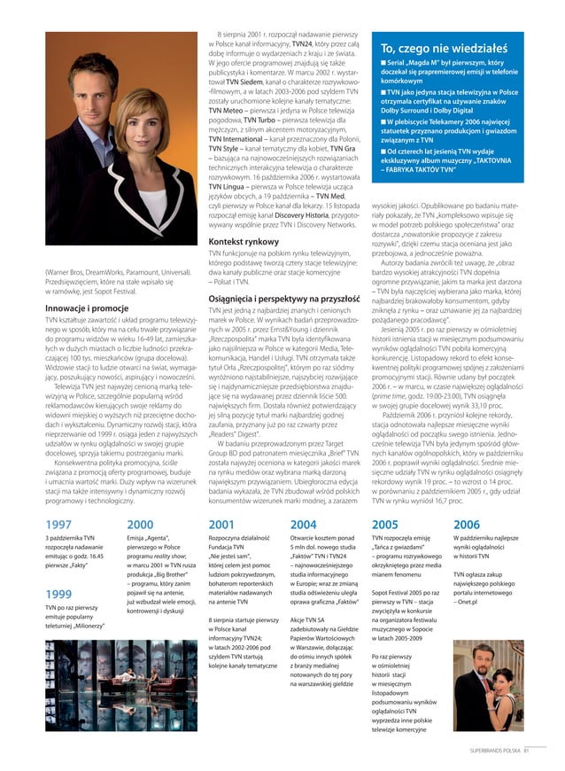 Case study marki TVN z Albumu Superbrands Polska 2006 | PDF