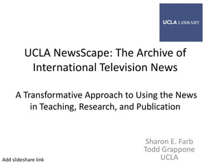 Tv news archive cni | PPT
