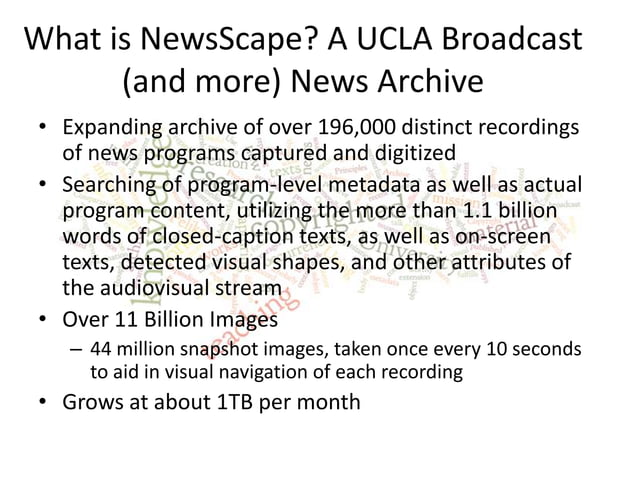 Tv news archive cni | PPT
