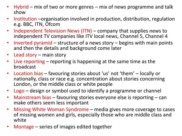 Tv news glossary | PPT