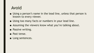 TV NEWS LEAD WRITING .pptx