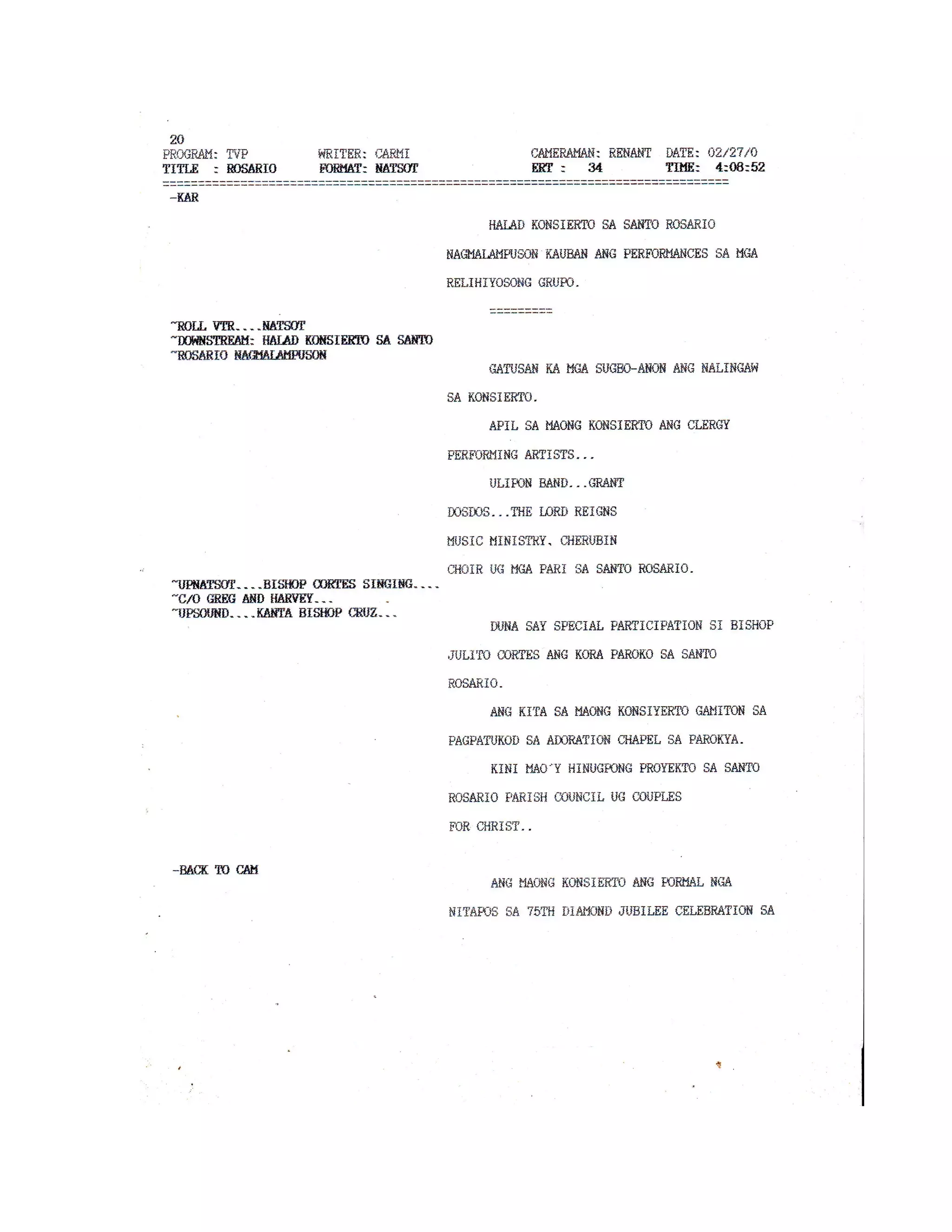 Tv news script formats & sample scripts | DOC