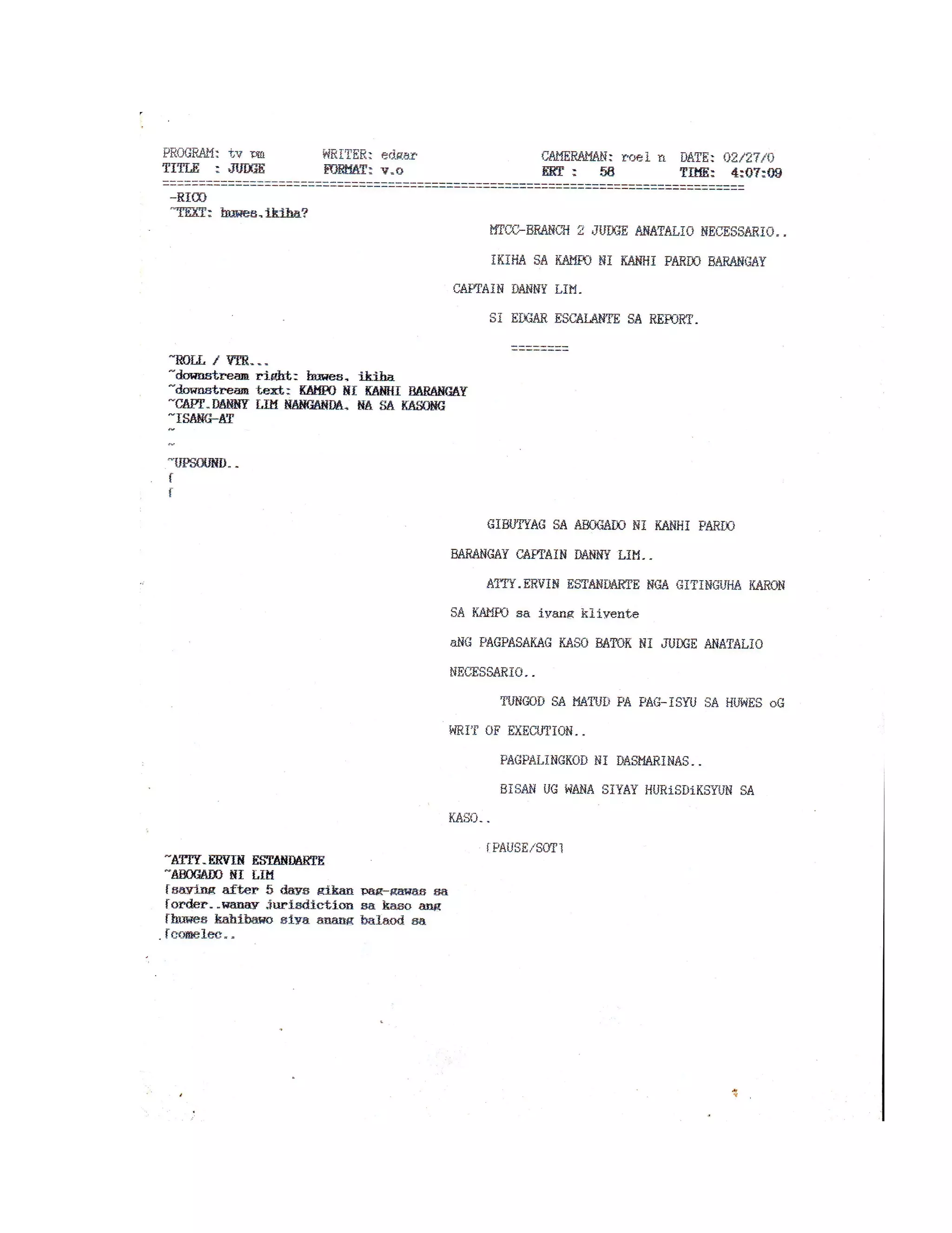 Tv news script formats & sample scripts | DOC