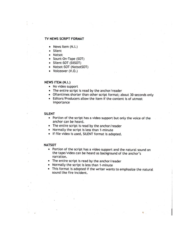 Tv news script formats & sample scripts | DOC | Television | Entertainment