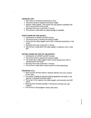 Tv news script formats & sample scripts | DOC | Television | Entertainment