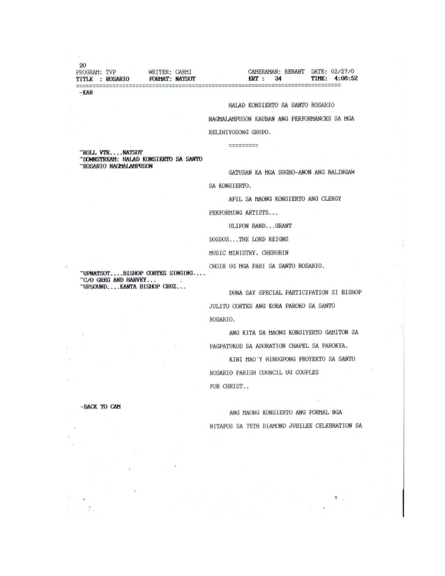 Tv news script formats & sample scripts | DOC | Television | Entertainment