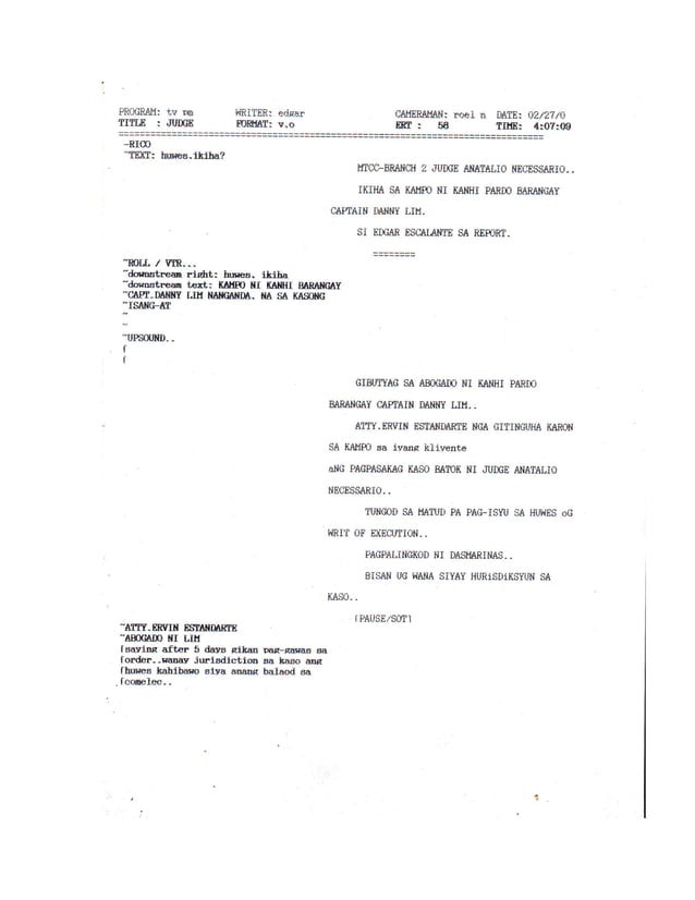 Tv news script formats & sample scripts