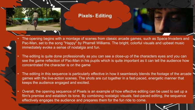 Pixels 2015- Opening Sequence Analysis | PPTX