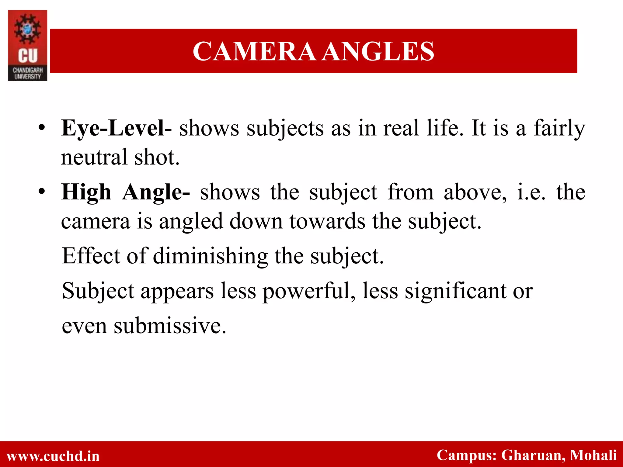 camera angles and shots | PPT