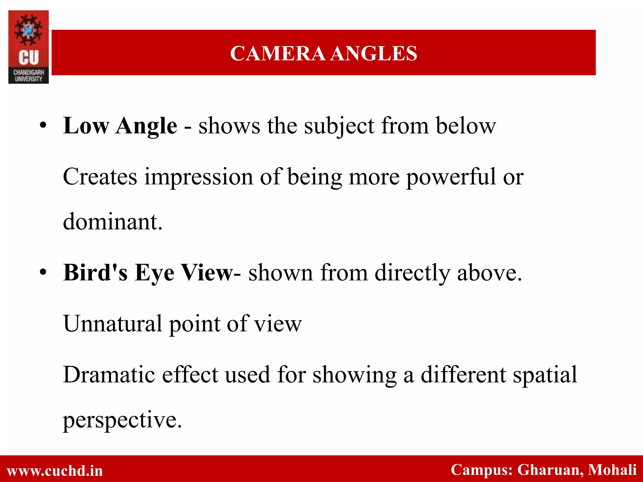 camera angles and shots | PPT