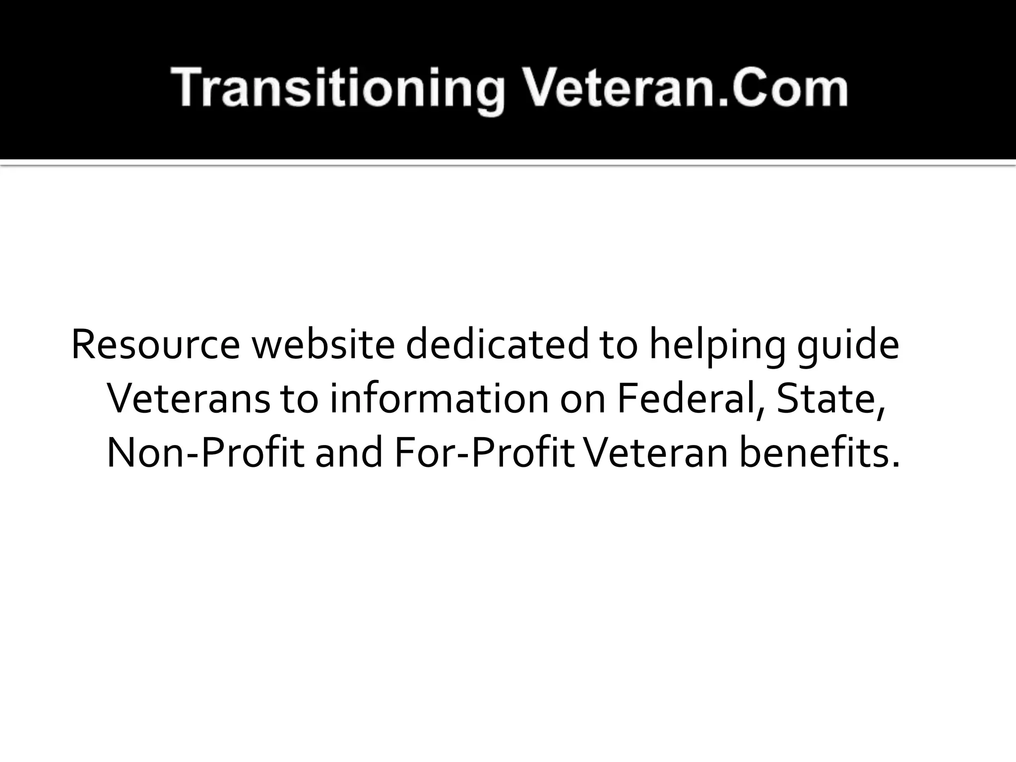 Transitioning Veterans | PPT