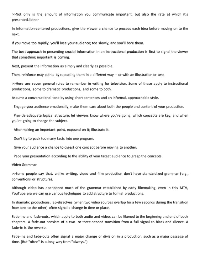 Tv production overview | DOCX | Video Production | Content Production