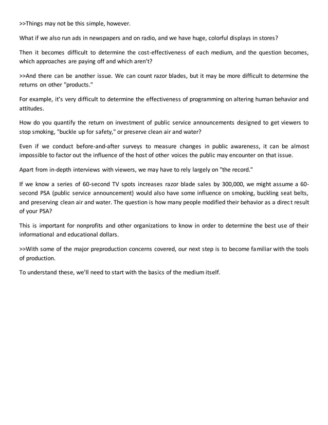 Tv production overview | DOCX | Video Production | Content Production