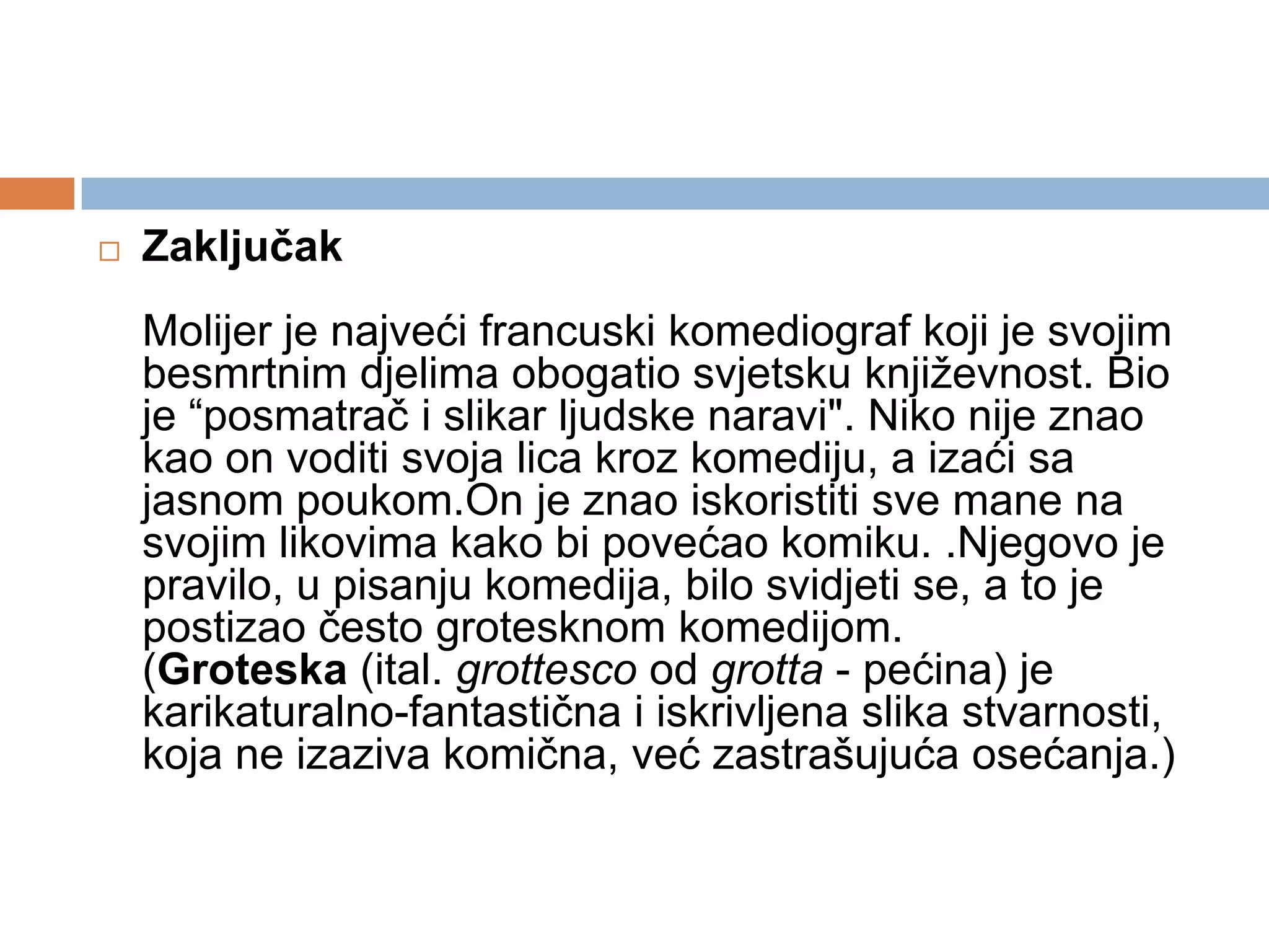 Žan Batist Poklen-Molijer "TVRDICA" | PPTX