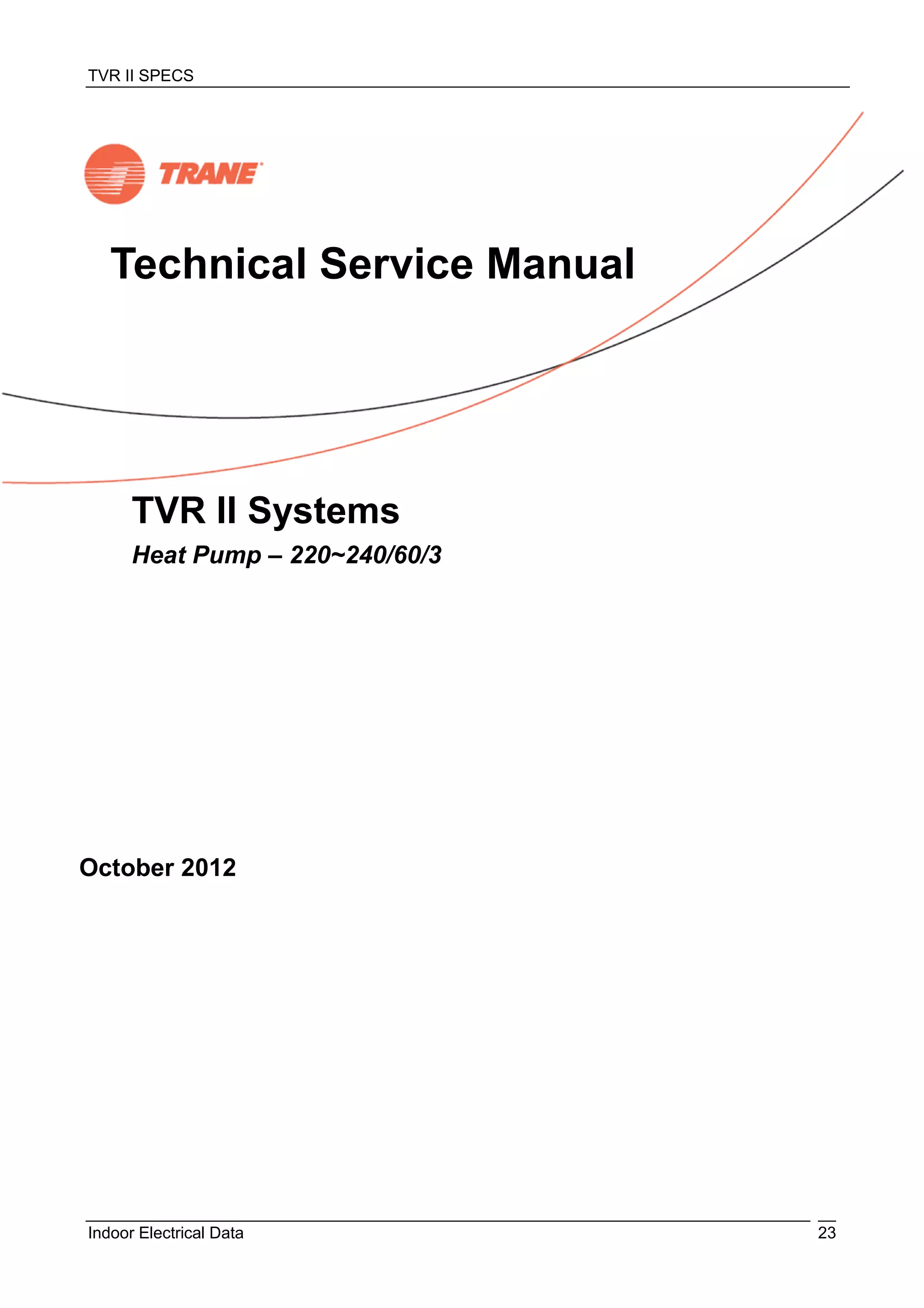 Technical Service Manual TVR II | PDF