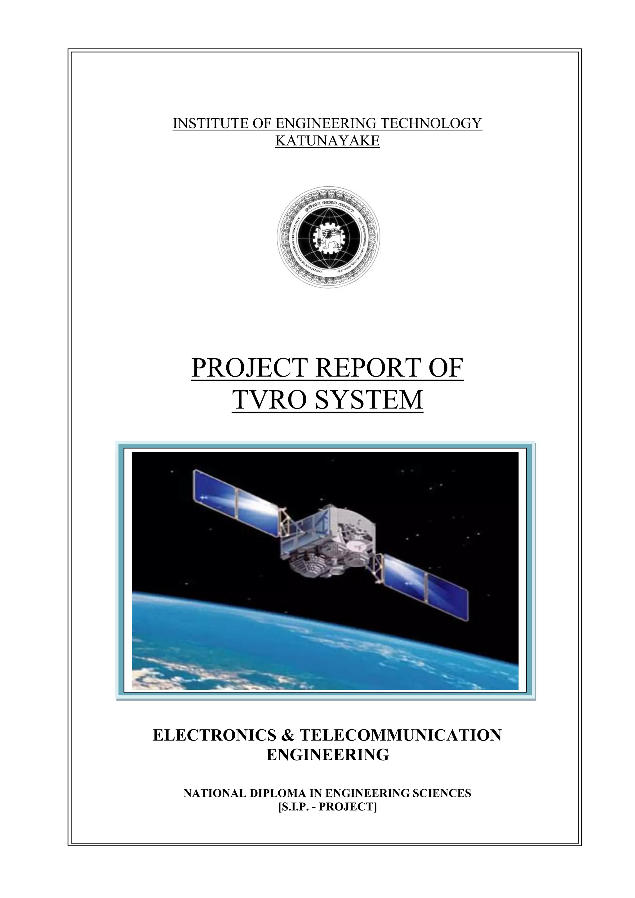 Project Report of TVRO system | PDF