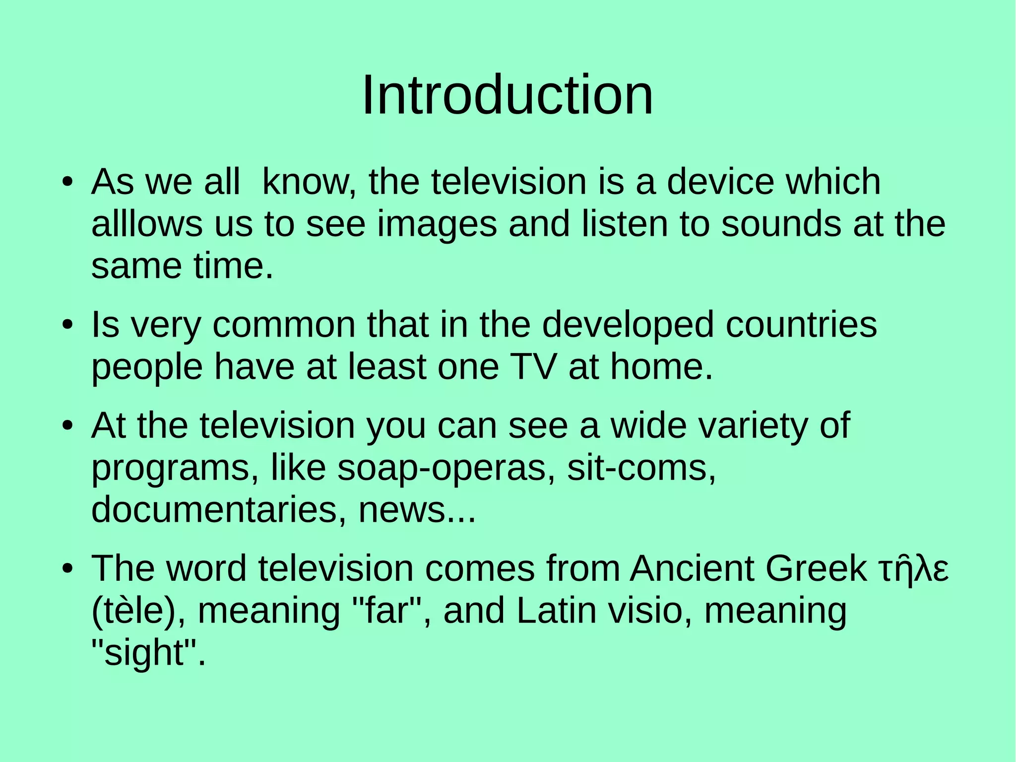 Evolution of the television | ODP