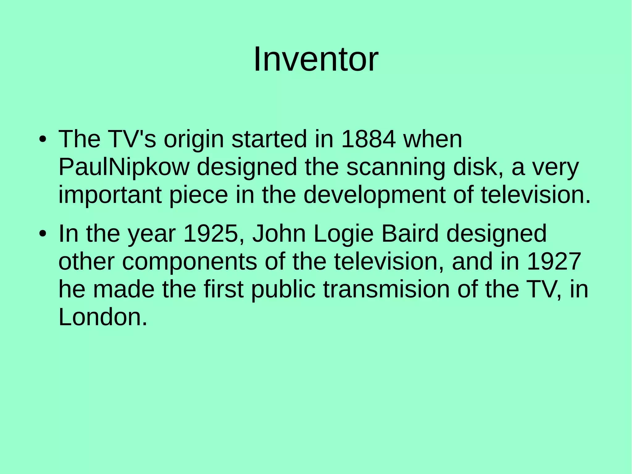 Evolution of the television | ODP