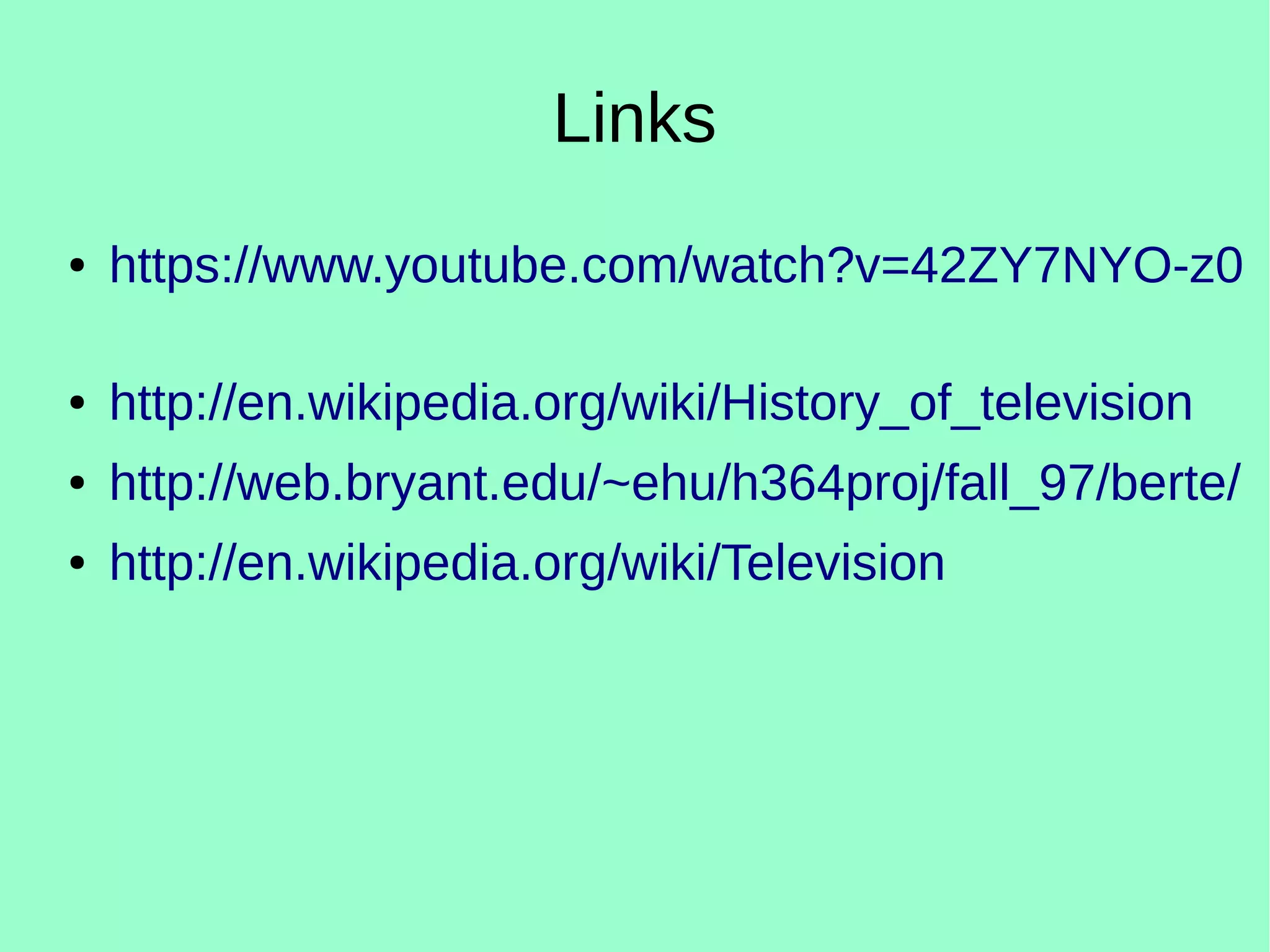 Evolution of the television | ODP