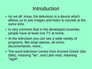 Evolution of the television | ODP