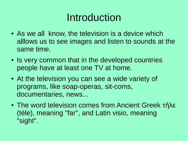 Evolution of the television | ODP