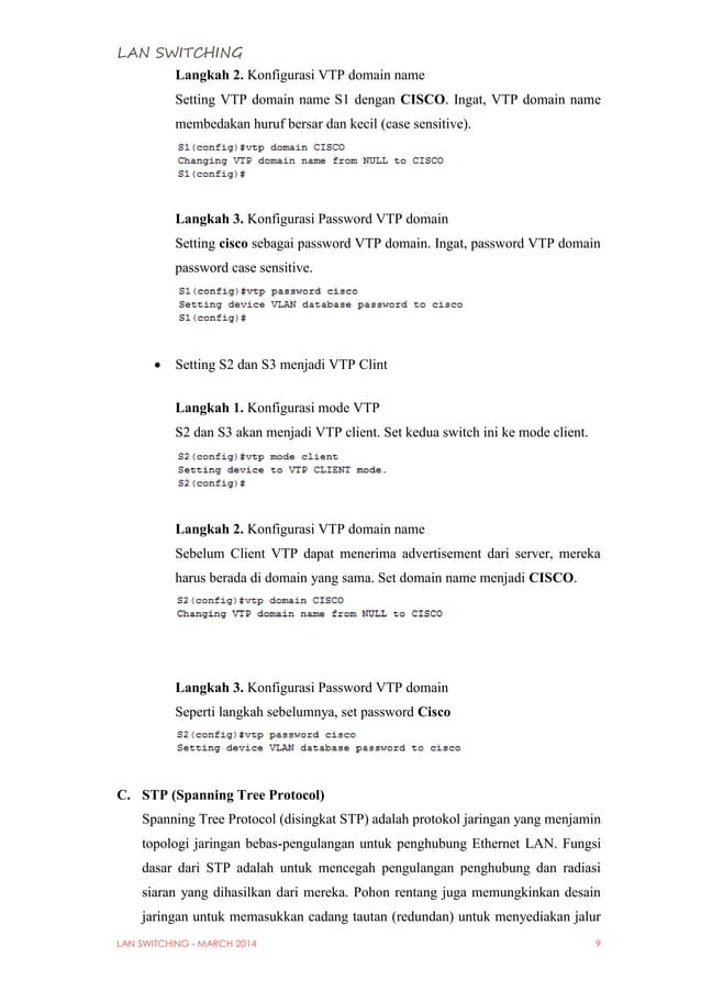 LAN Switching, Mengenal Trunk, VTP, dan STP | PDF