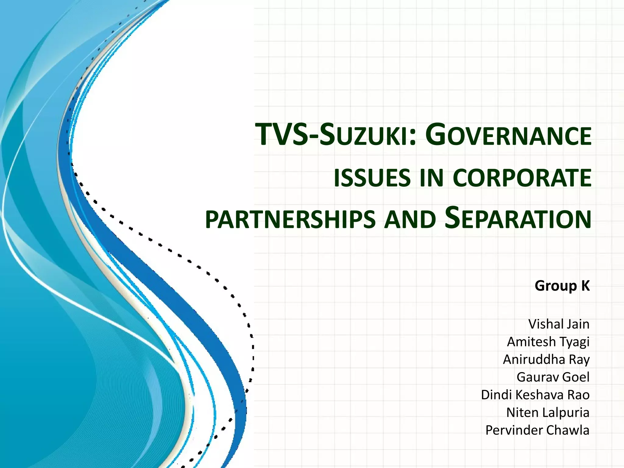 TVS Suzuki JV Split - Analysis on Corp Governance | PPT