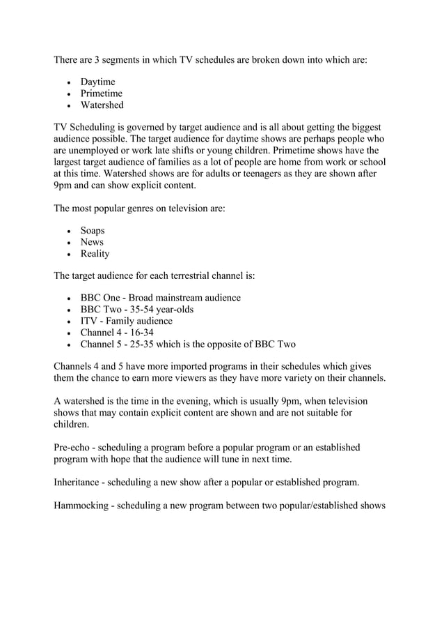 TV Scheduling | PDF