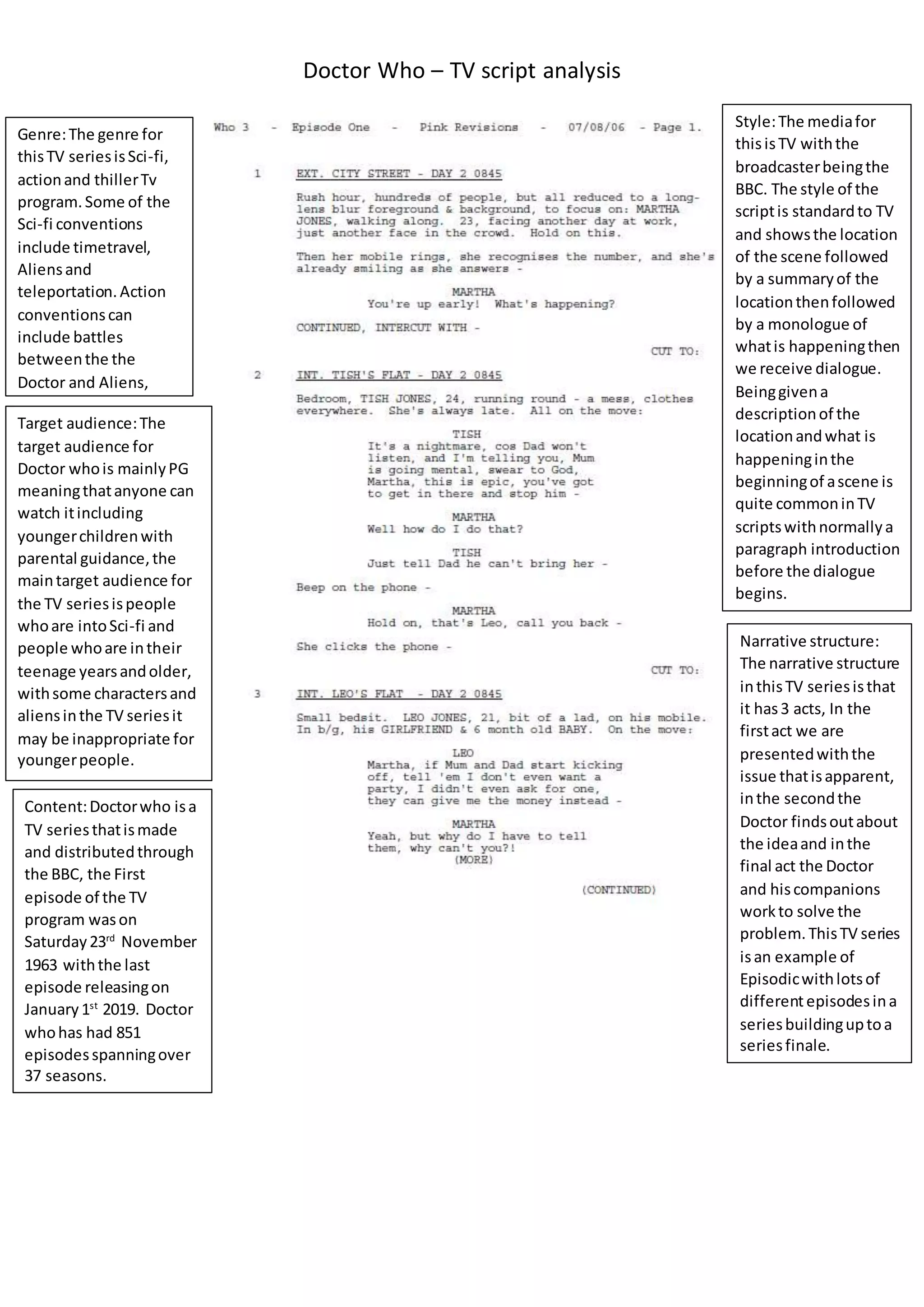 Tv script analysis | DOCX