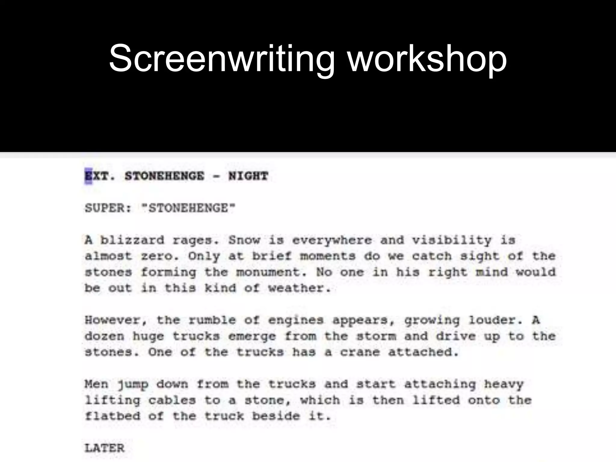 Film script - workshop | PPTX