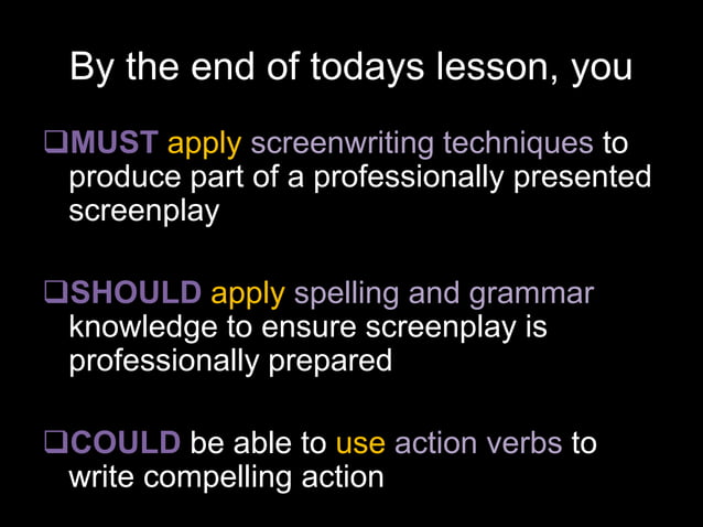 Film script - workshop | PPT
