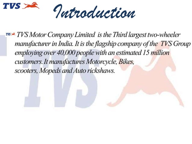 TVS MOTORS - The Whole Story | PPTX